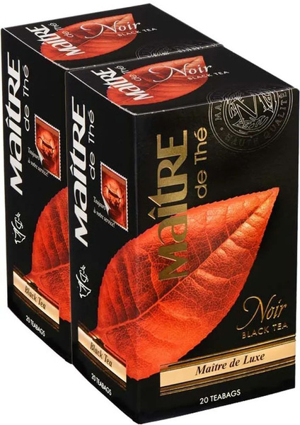 Maitre Чай Черный 2 упаковки по 20 пакетиков 40г Мэтр Де Люкс - купить ...