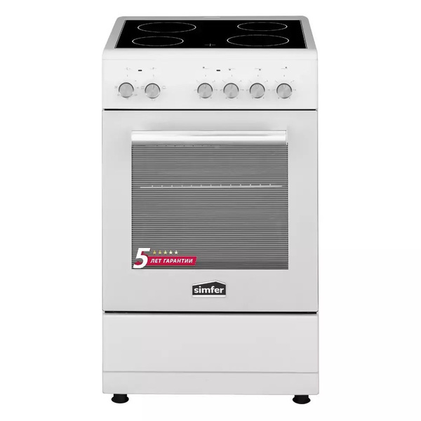 Электрическая плита Simfer F55VW04017 белый, стеклокерамика, духовка 45 ...