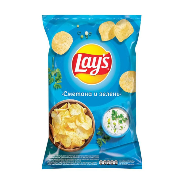Картофельные чипсы, Lay's, 140 г, Сметана и зелень - купить с доставкой по выгодным ценам в ...