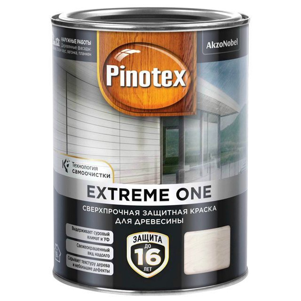 Краска Pinotex Extreme One_BC, Акриловая, Полуматовое покрытие, белый ...