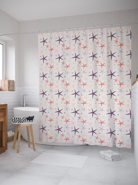 Штора для ванной 200x180 см JoyArty ширма плотные ширина 180 высота 200 ...