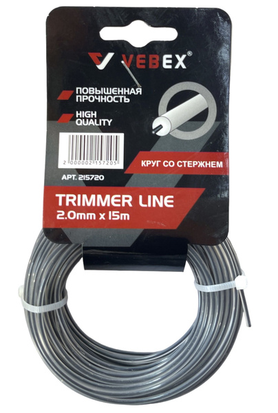 Леска для триммера Леска для триммера (круглая со стержнем) 2мм 15м. Vebex леска2 - купить по ...