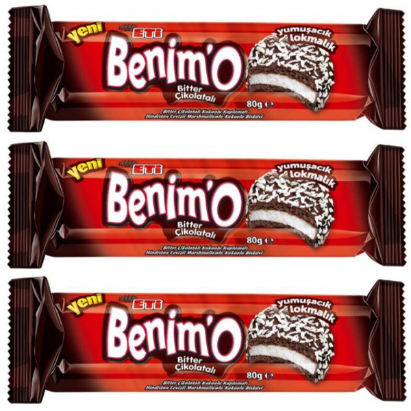 Печенье Eti Benimo с темным шоколадом, 3 уп по 80 г - купить с ...