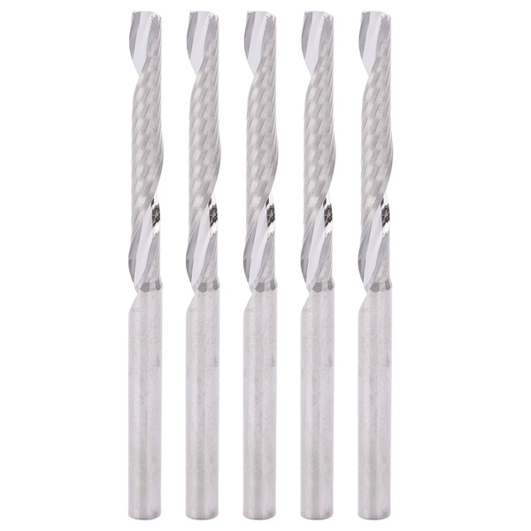 5 шт., концевые фрезы с прямым хвостовиком, одинарная спиральная фреза ...