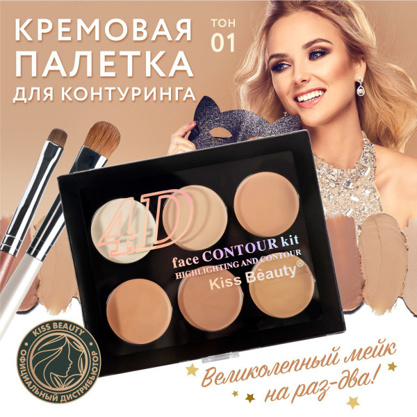 Палетка теней для век Kiss Beauty / Декоративная косметика для лица и ...