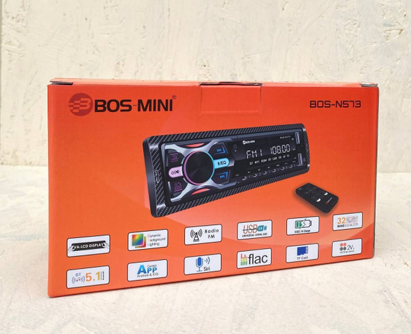 Автомагнитола Bos mini N573 Max 220 Вт1 DIN - купить в интернет ...