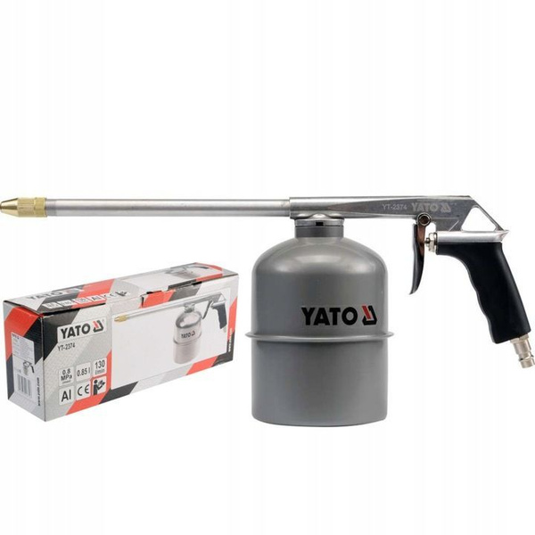 Пистолет для промывки с бачком (нефтевания) YATO, 0,85 л., Al, 0,8 MPa ...