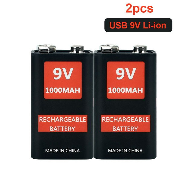 Аккумуляторная батарея AJNWNM Крона 9V, 1000mAh, 6F22, Li-ion зарядка ...