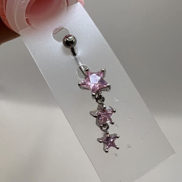 Пирсинг, 14G Navel Dangle Rose Star with 2 Star Drop - купить с доставкой по выгодным ценам в ...