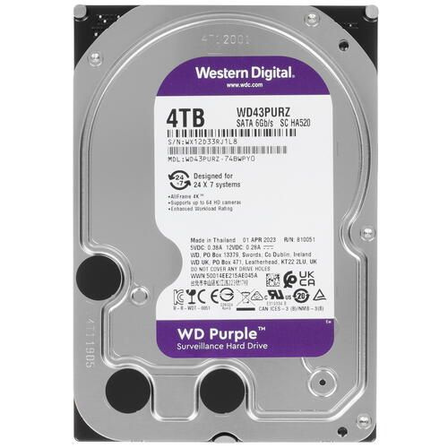 4 ТБ Жесткий диск WD Purple Surveillance WD43PURZ 4 ТБ Внутренний ...