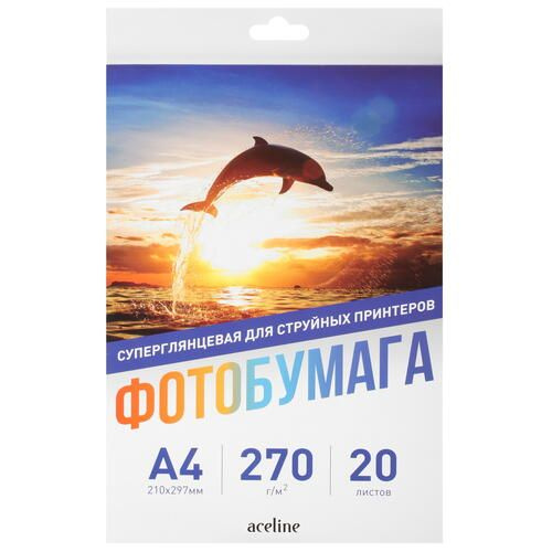 Фотобумага Aceline SuperGloss A4, 270 г/м , 20 л., покрытие ...