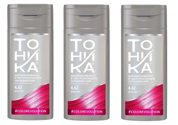 Тоника Оттеночный бальзам ColoRevolution тон 4.62 Neon Pink, 150 мл, 3 ...