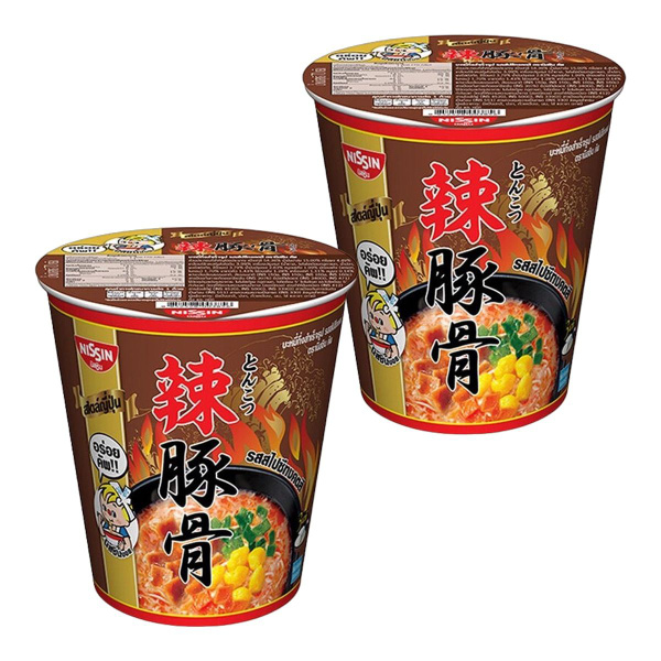 Лапша быстрого приготовления Тонкацу острая Nissin, стакан 70 г х 2 шт - купить с доставкой по ...