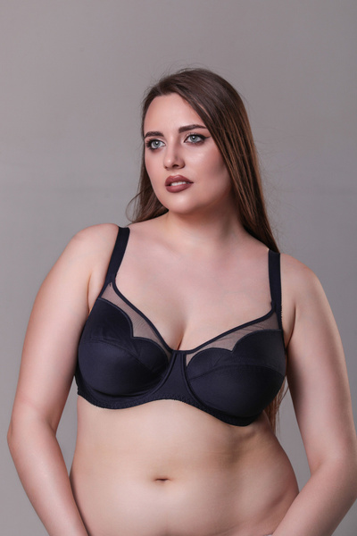 Бюстгальтер Женский Aveline на косточках, размер 80F черный Полиамид, Эластан Повседневный ...