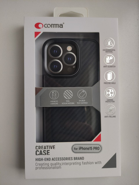 Чехол Comma Carbon для смартфона iPhone 15 Pro, Black - купить с ...