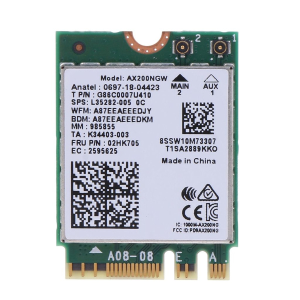 для Intel Wi-Fi 6 AX200NGW двухдиапазонный AX200 M.2 802.11AX WiFi ...