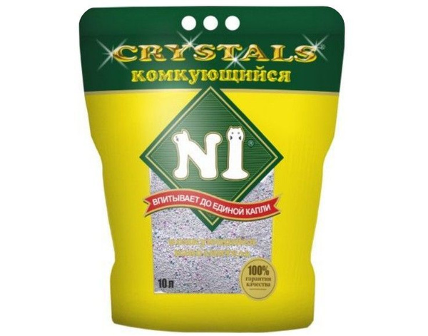 Наполнитель №1 Комкующийся Crystals для кошачьих туалетов, 10 л ...