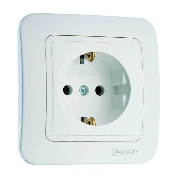 Розетка с/у 1-местная Makel Lillium белая с заземлением - купить по низкой цене в интернет ...