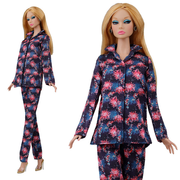 Шелковая пижама "Куколкины сны" цвета "Японский сад" для кукол 29 см ...