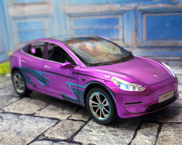 Металлическая инерционная машинка Тесла Модел 3 Tesla Model 3 масштаб