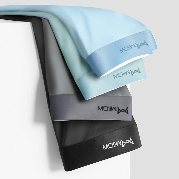 Комплект трусов Мужской Miiow боксеры Искусственный шелк, Модал черный, серый, размер 50, 52 ...