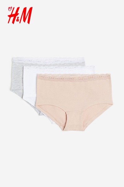 Комплект трусов хипстеры H&M Basic, 3 шт - купить с доставкой по выгодным ценам в интернет ...