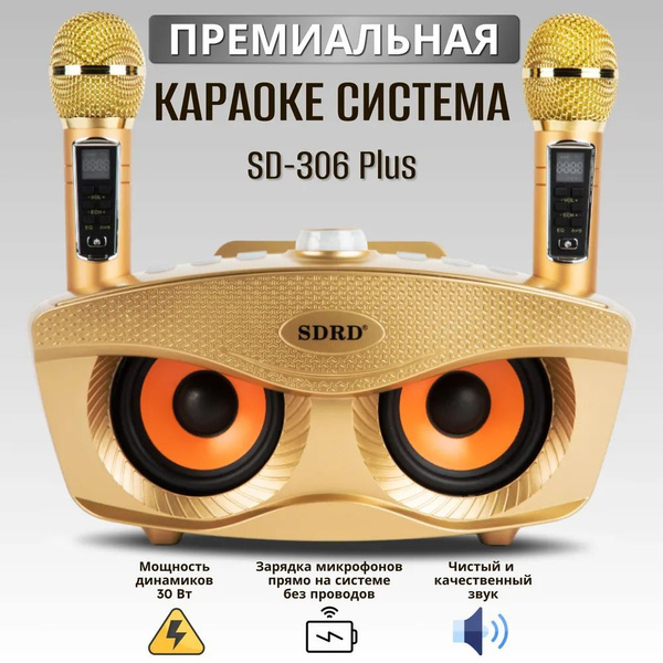 Караоке система беспроводная SD-306 Золотой купить на OZON по низкой ...