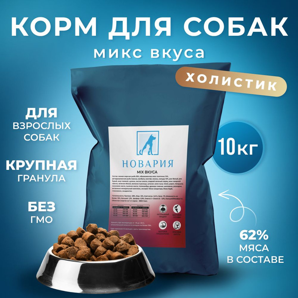 Корм холистик для собак мелких средних и крупных пород сухой микс вкуса ...