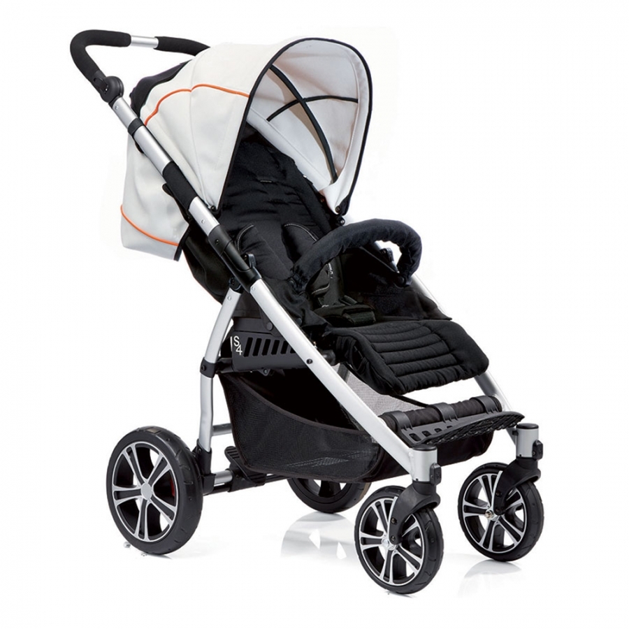 Прогулочная коляска Gesslein S4 Air+ SCHWARZ/WEISS/ORANGE — купить в ...
