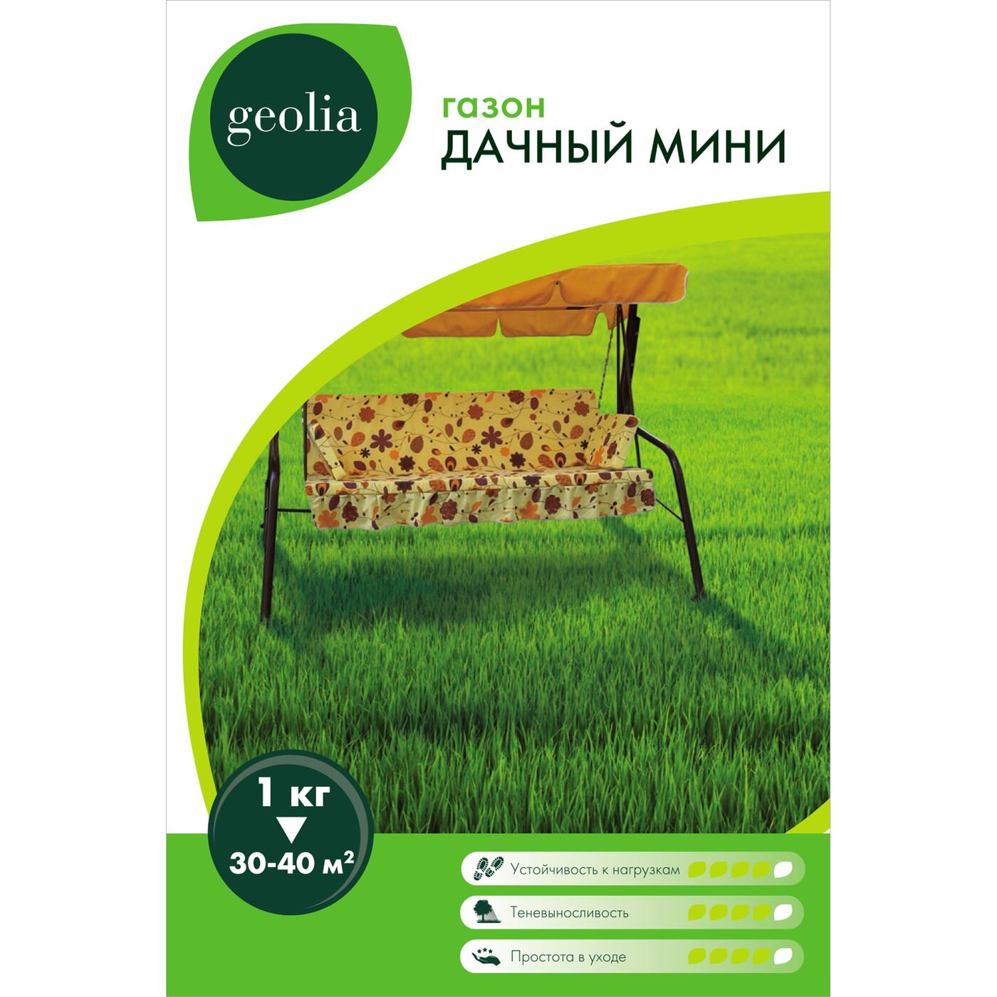 Семена газона Geolia Дачный мини 1 кг — купить в интернет-магазине OZON ...