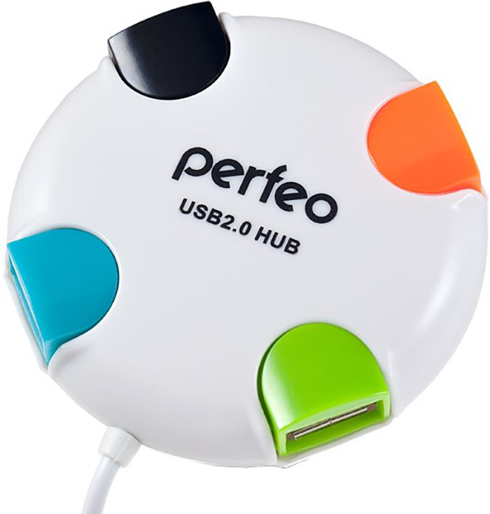 USB-концентратор Perfeo USB-HUB 4 Port (PF-VI-H020 White) — купить в интернет-магазине OZON с ...