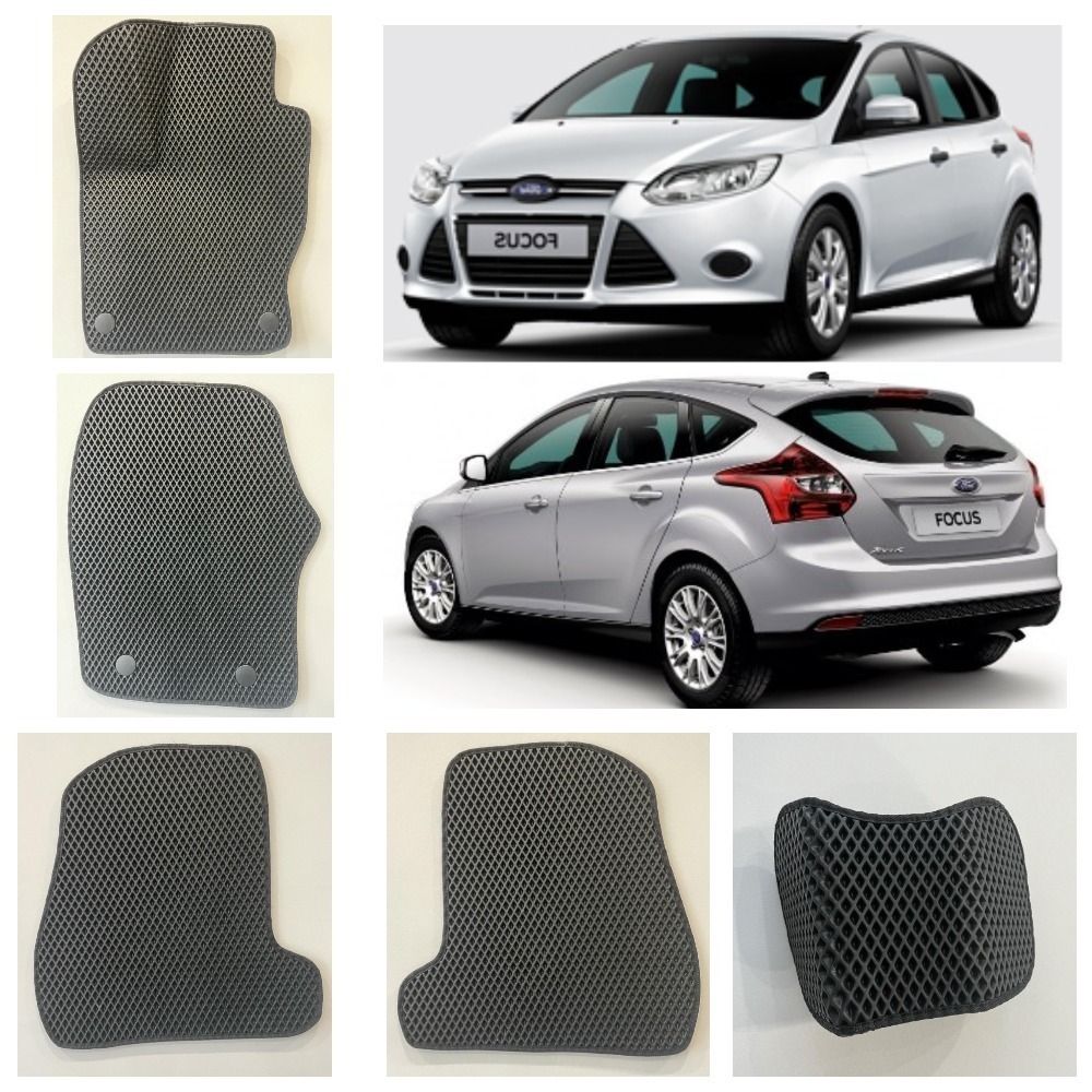 Автомобильные коврики EVA / ЕВА / ЭВА для Ford Focus 3 (Черный ромб ...