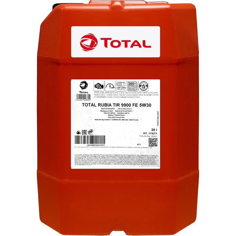 Моторное масло Total RUBIA TIR 9900 FE 5W-30 Синтетическое 20 л ...