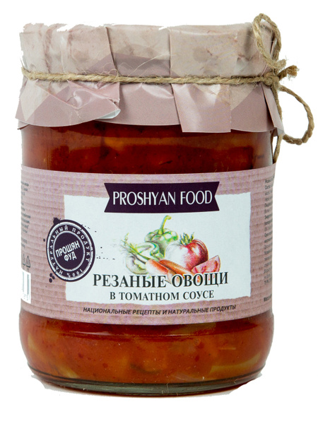 Резанные овощи в томатном соусе PROSHYAN FOOD стеклянная банка 500г ...