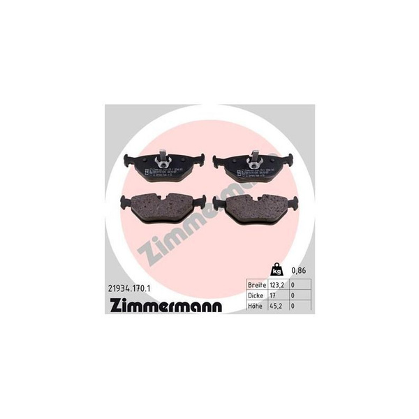 Колодки тормозные Zimmermann 219341701 - купить по низким ценам в ...