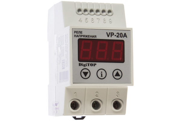 Однофазное реле напряжения 20A VP-20A DigiTOP, комплект из 3 шт. - купить по выгодной цене в ...