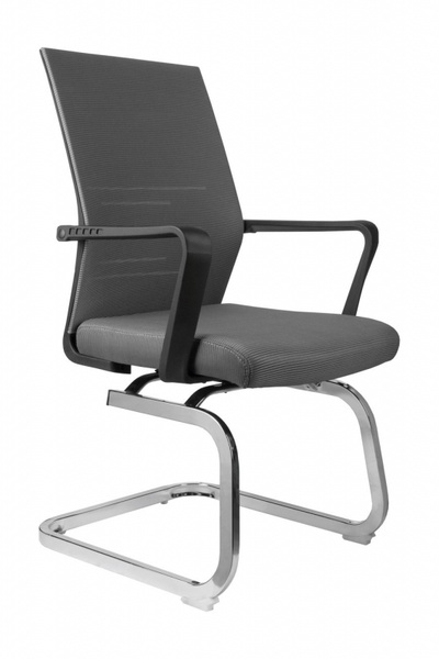 Кресло офисное RIVA CHAIR RCH G818 Серая сетка. на полозьях (крутящееся ...