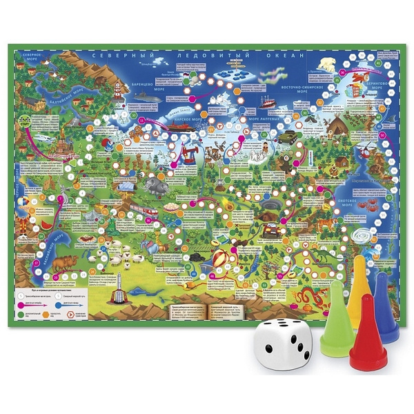 Настольная игра Путешествие по России. 59,5x42 см - купить с доставкой ...