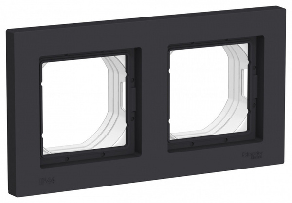 Systeme Electric Рамка электроустановочная Atlas Design, черный, 2 пост ...