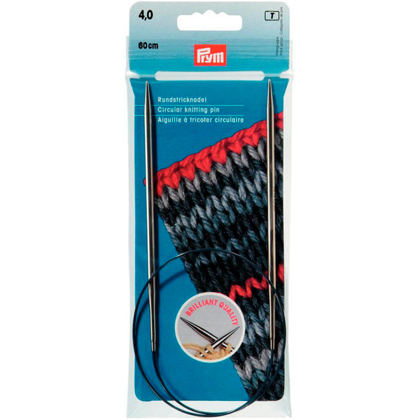 Спицы для вязания PRYM круговые с гибкой леской 4мм / 60см латунь, арт ...