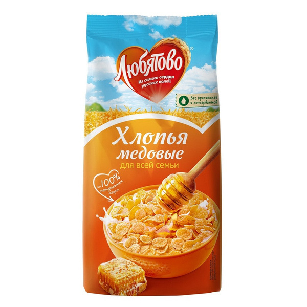 Завтрак Любятово хлопья кукурузные медовые, 250 грамм - купить с ...