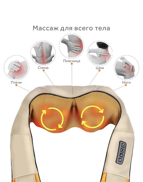 Массажер для шеи и плеч MASSAGER OF NECK KNEADING с инфракрасным ...