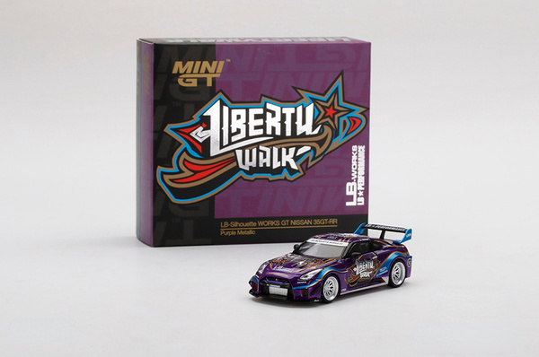 Машинка MINI GT 1:64 Nissan GTR R35 LB WORKS KUMA Purple #245 купить на ...