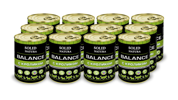 ЦБ-00036642 SOLID NATURA Balance Консервированный корм для собак Кролик 340г (12шт) купить на ...