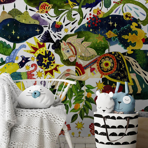 Обои флизелиновые Жар Птица Fun House Store виниловые на флизелине моющиеся 1м 3 м купить по