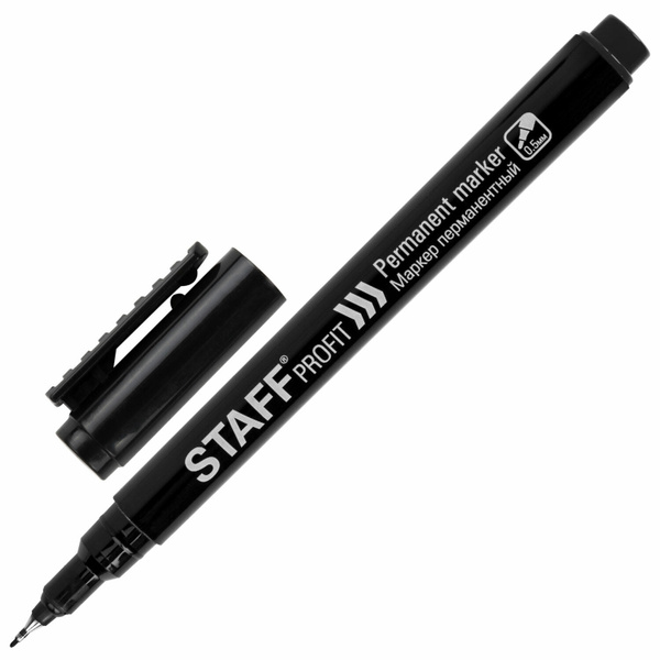 (24 шт.) - Маркер перманентный STAFF "Profit PM-105", ЧЕРНЫЙ, тонкий ...