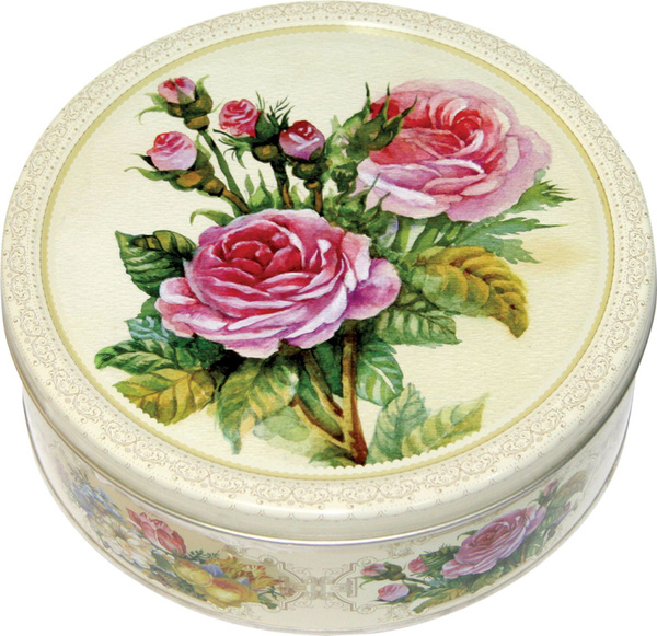 Подарочное печенье в жестяной банке "Акварель", сдобное со сливочным ...