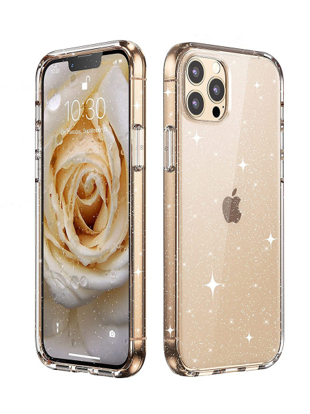 Прозрачный блестящий силиконовый чехол для iPhone 12 mini/айфон 12 мини ...