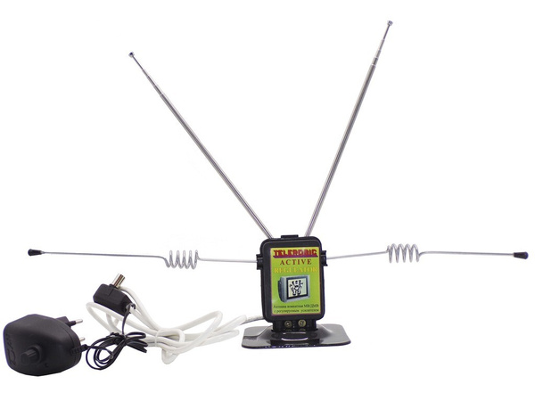 Антенна комнатная DVB-T2,МВ/ДМВ усилителем, блоком питания ...