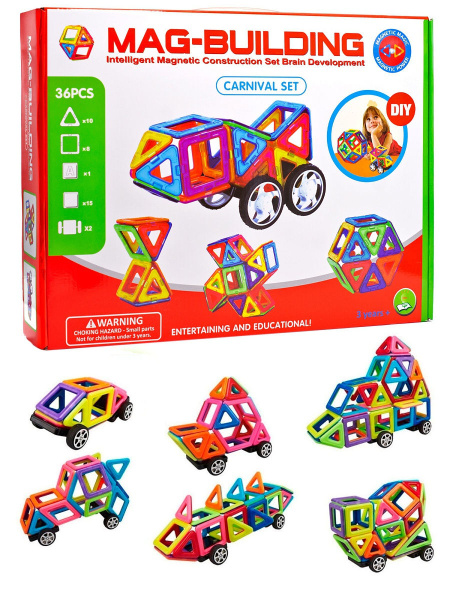 Магнитный Конструктор Mag-Building 36 Деталей Развивающий купить на ...